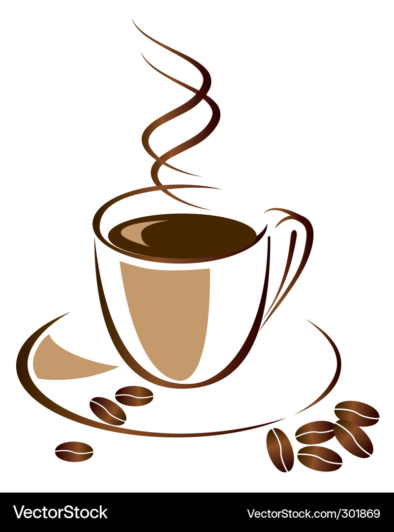 A cup of black coffee Royalty Free Vector Image