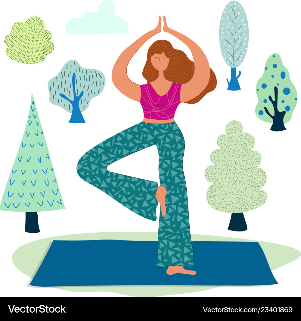 Yoga girls Royalty Free Vector Image - VectorStock