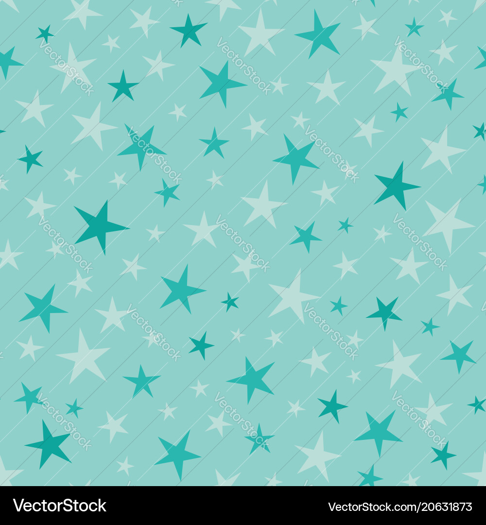 Soft blue green stars seamless pattern Royalty Free Vector