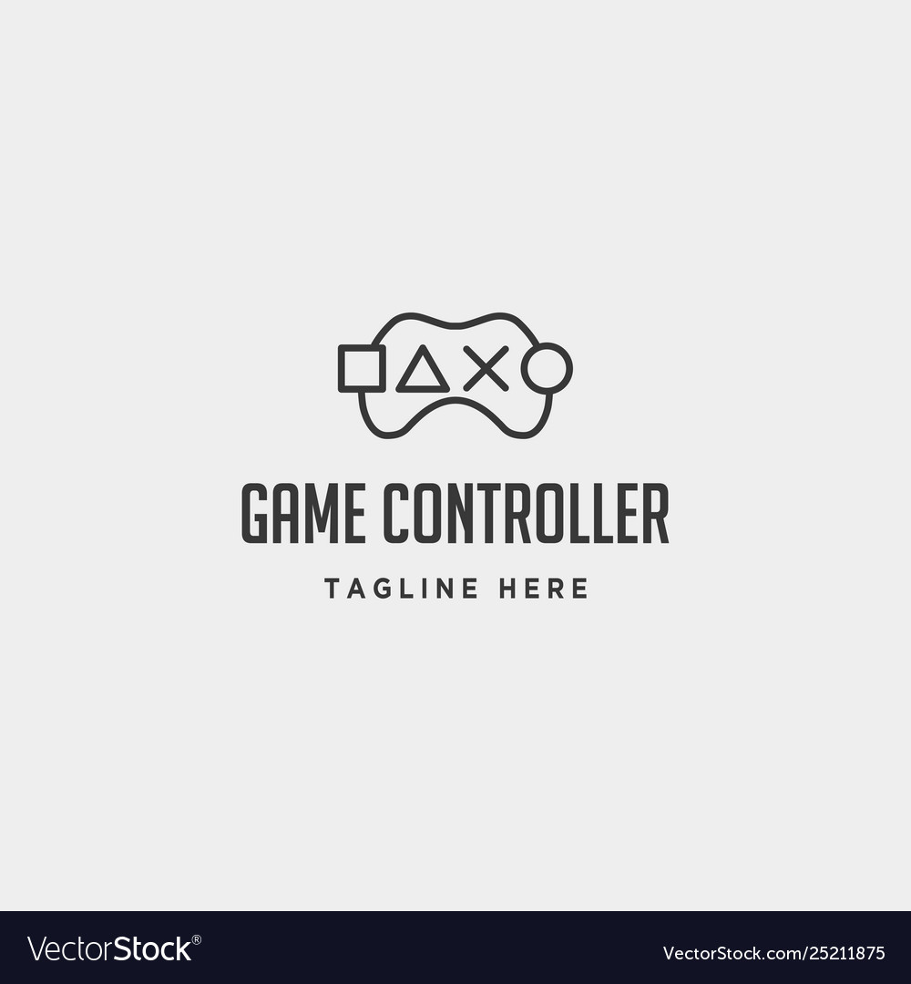 Game controller simple logo line template icon Vector Image