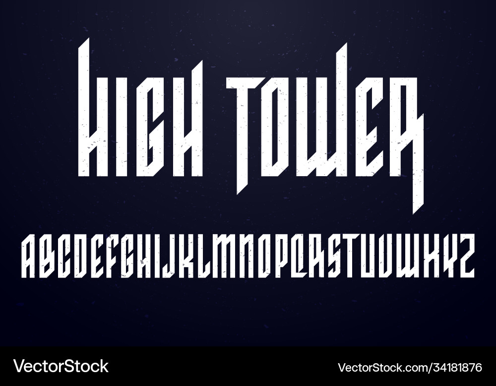 Old school font condensed typography Royalty Free Vector