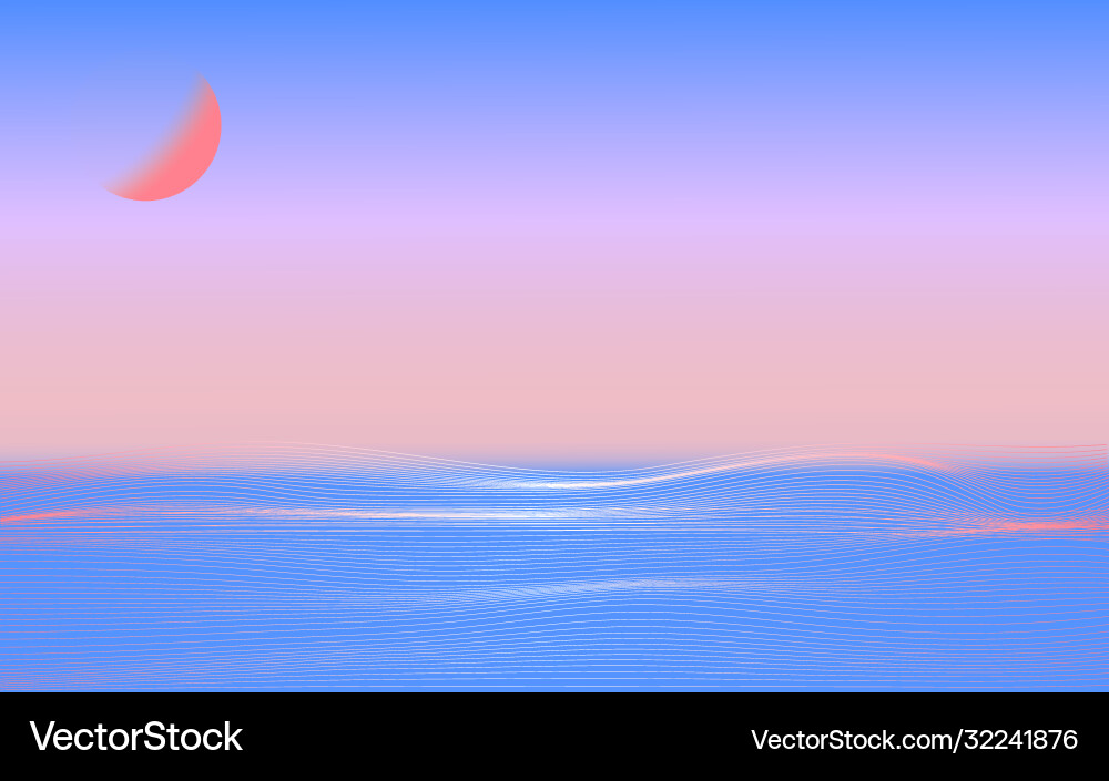 Sea line landscape Royalty Free Vector Image - VectorStock
