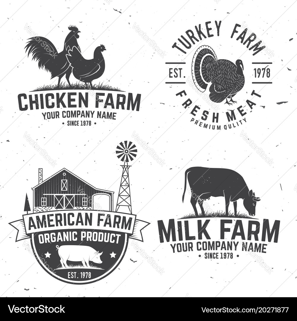 Chicken farm badge or label Royalty Free Vector Image