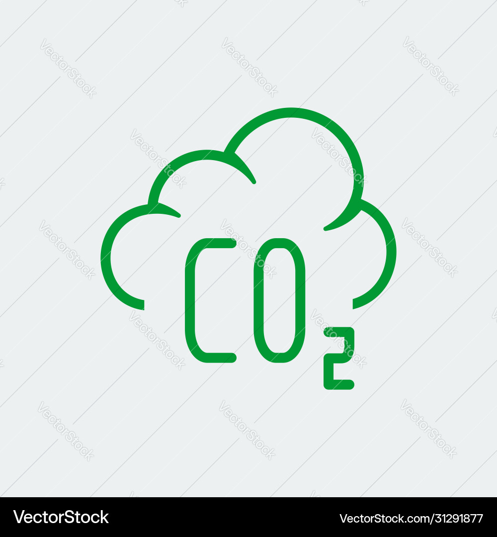 Co2 carbon dioxide pollution icon in thin line Vector Image