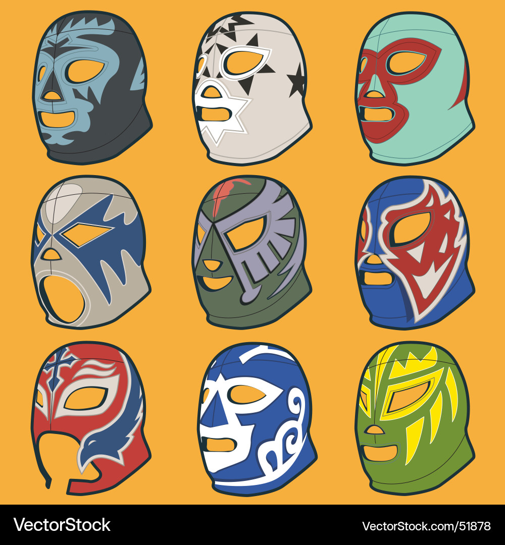 Wrestling masks Royalty Free Vector Image - VectorStock