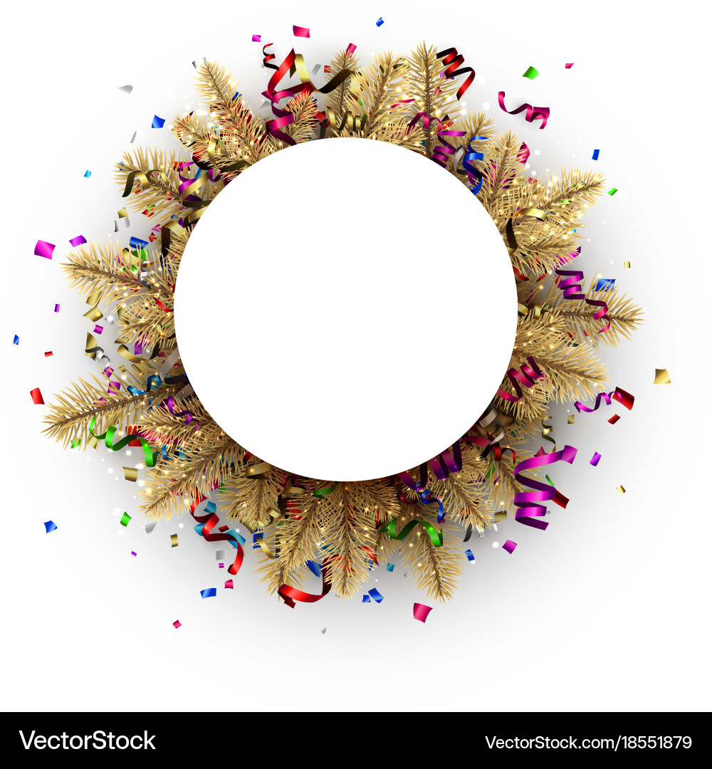 Round christmas background with colorful Vector Image