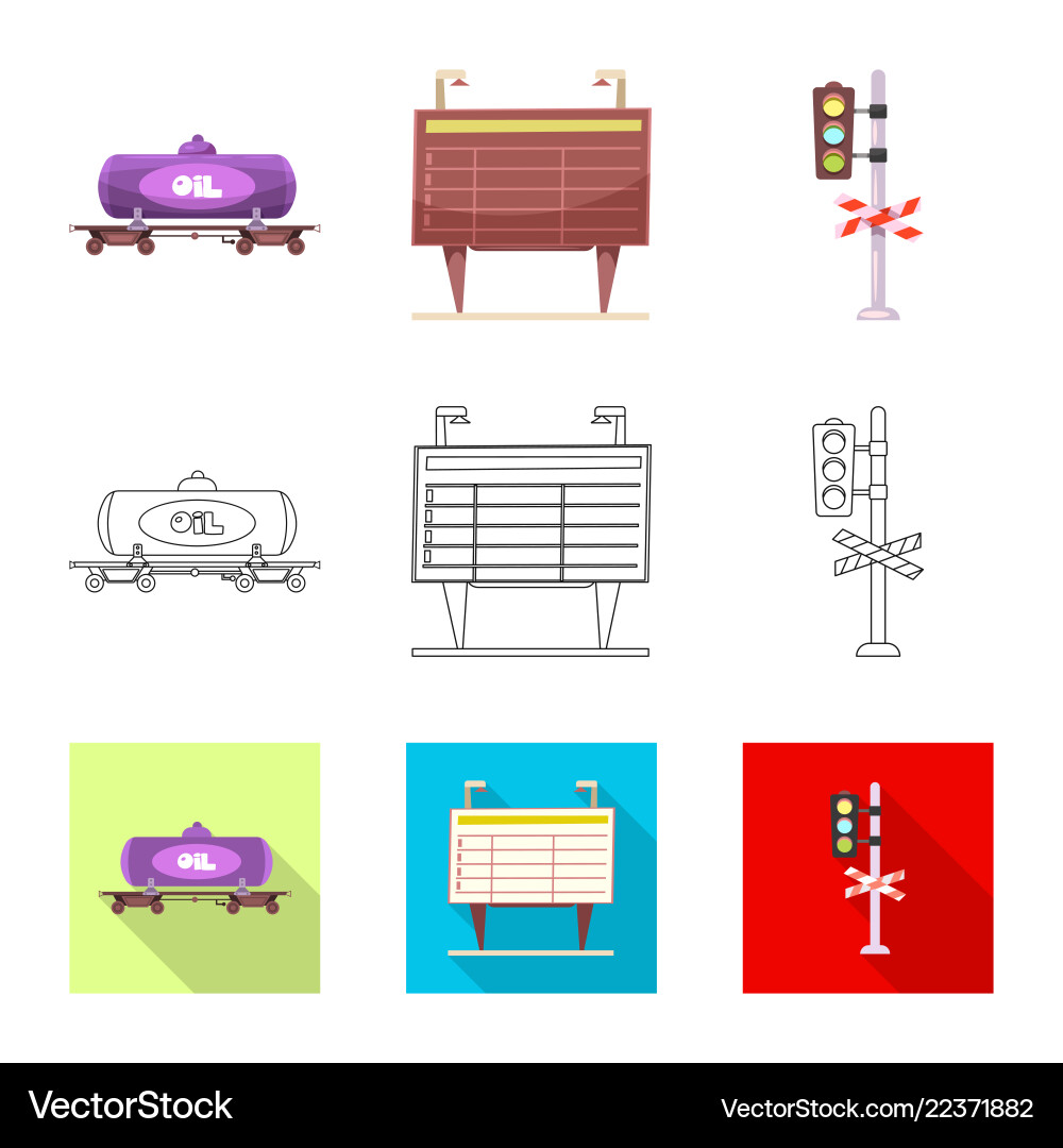 Isolated object of train and station logo set Vector Image