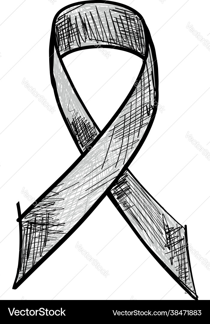 White ribbon awareness isolated on Royalty Free Vector Image