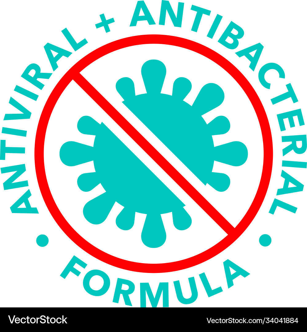 Antiviral and antibacterial formula icon Vector Image