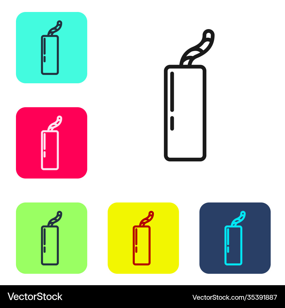 Black line detonate dynamite bomb stick and timer Vector Image