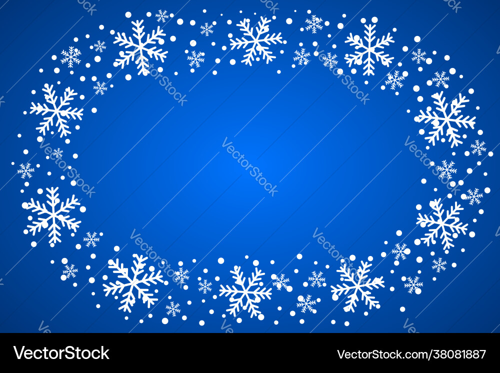 Snow border frost frame christmas texture Vector Image