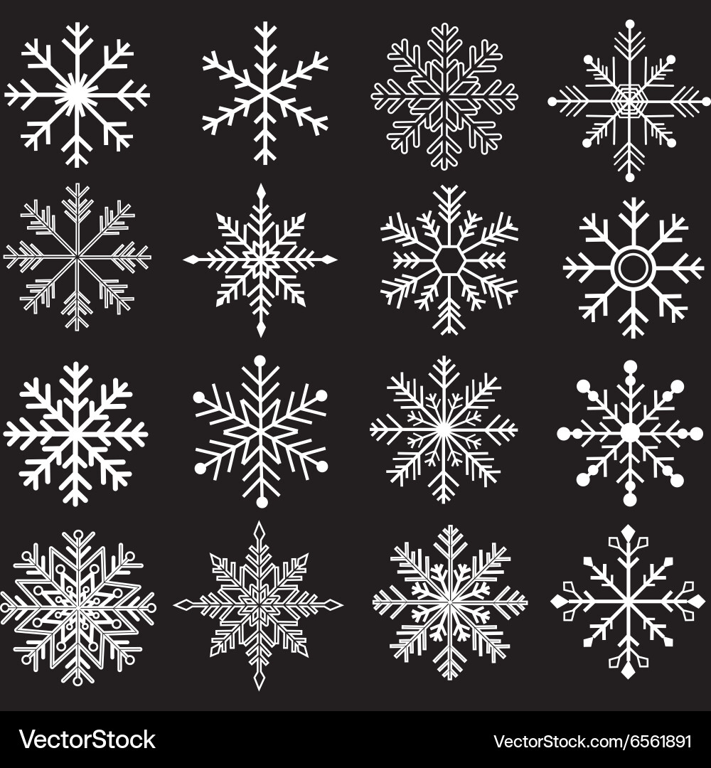 Chalkboard Snowflakes Silhouette Royalty Free Vector Image