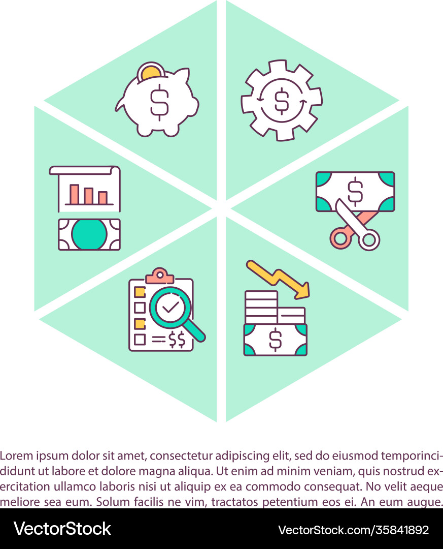 Cost reduction concept icon with text Royalty Free Vector