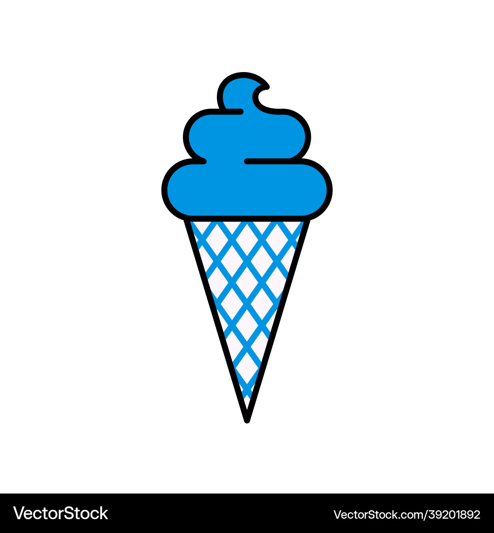 Ice cream cone icon isolated on white Royalty Free Vector