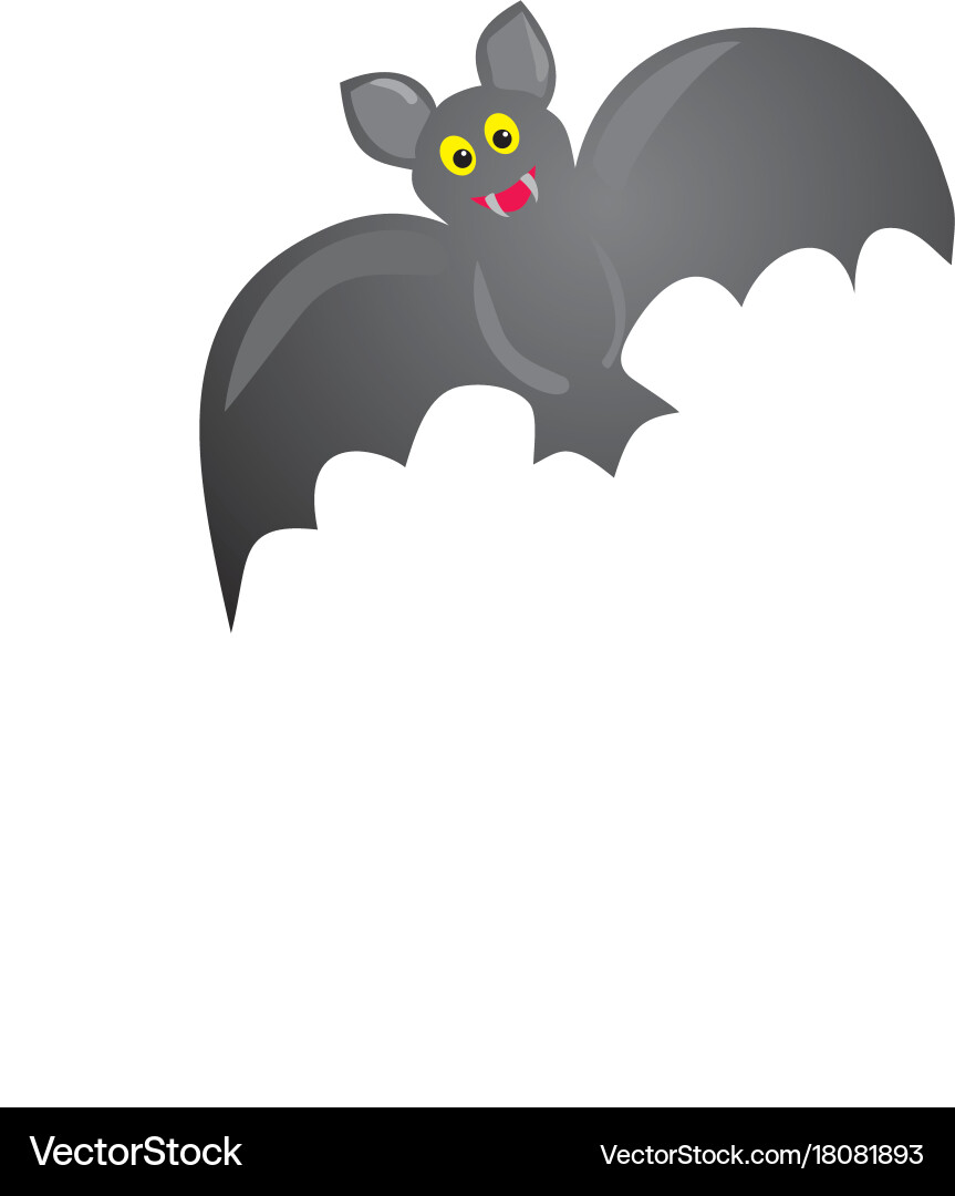 Cute hand drawn bat isolated on white background Vector Image