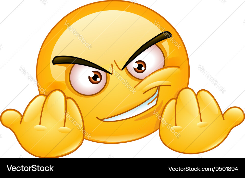 Invitation to fight emoticon Royalty Free Vector Image