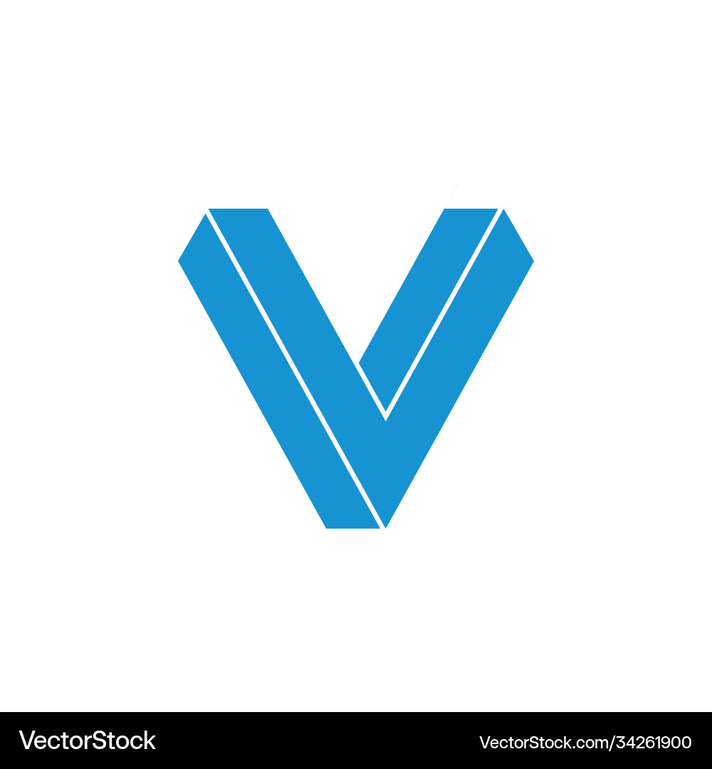 Letter v 3d gradient symbol logo Royalty Free Vector Image