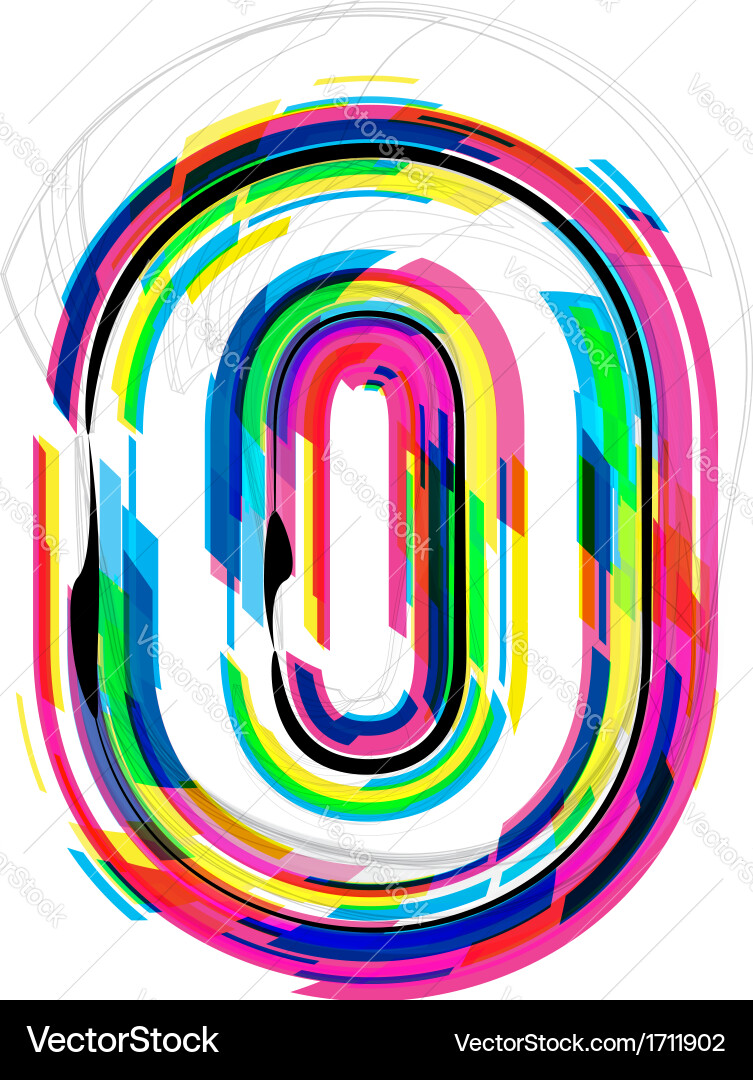 Colorful Number 0 Royalty Free Vector Image - VectorStock