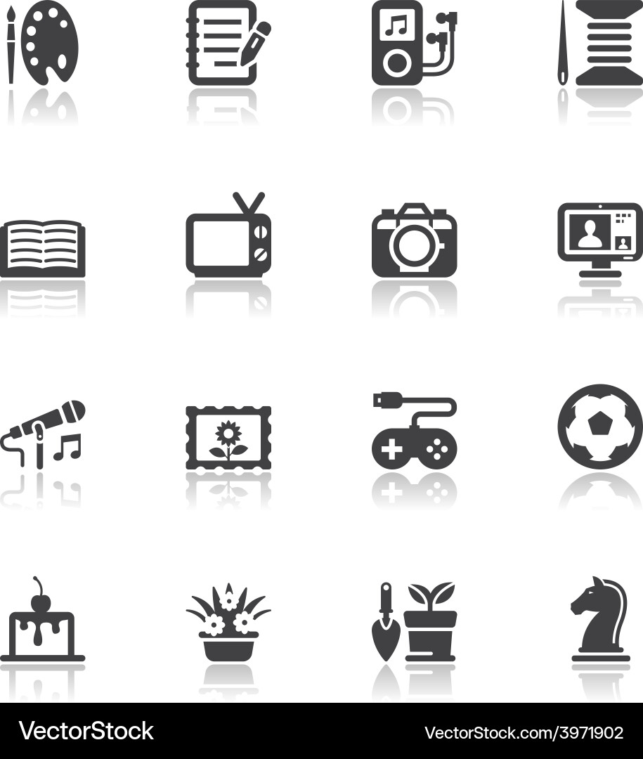 Hobbies Icons Royalty Free Vector Image - VectorStock