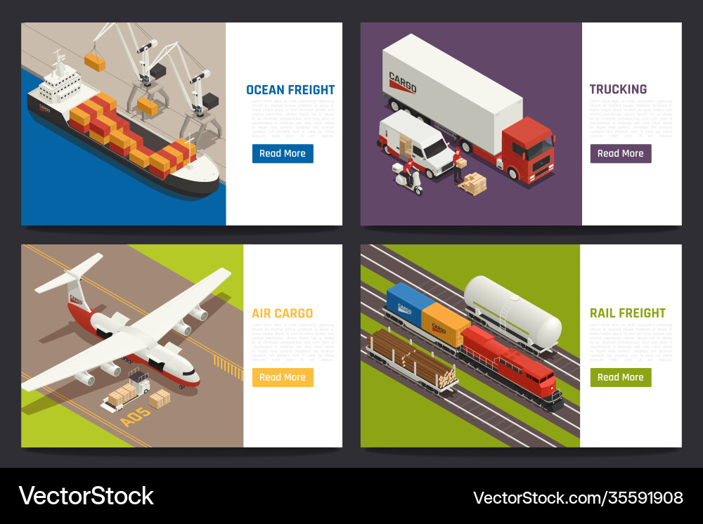 Cargo transportation isometric concept Royalty Free Vector