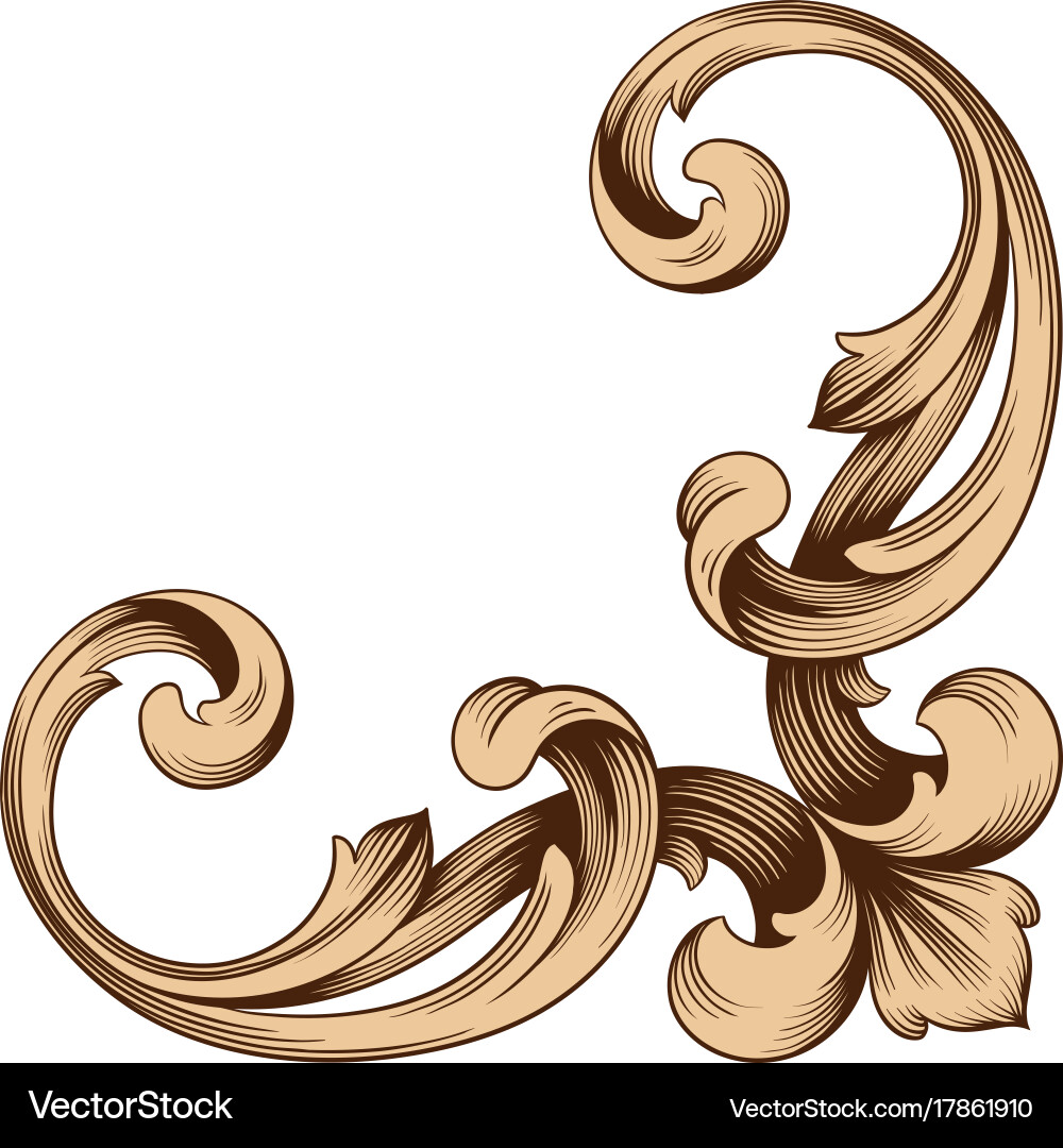Classical baroque ornament Royalty Free Vector Image