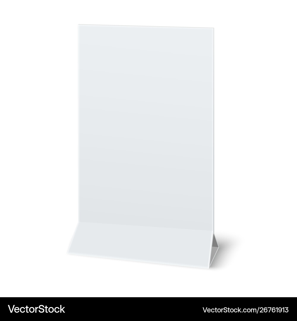 Blank paper table card isolated paper template Vector Image