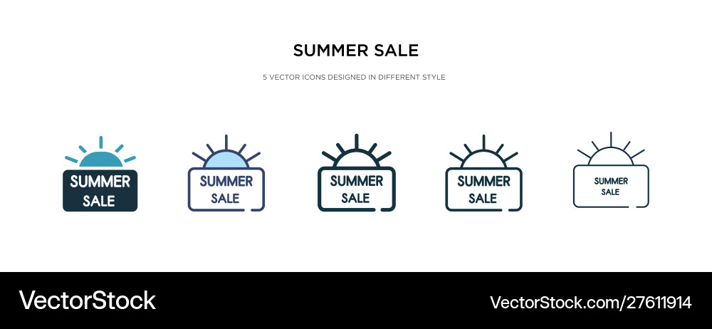 Summer sale icon in different style two colored Vector Image