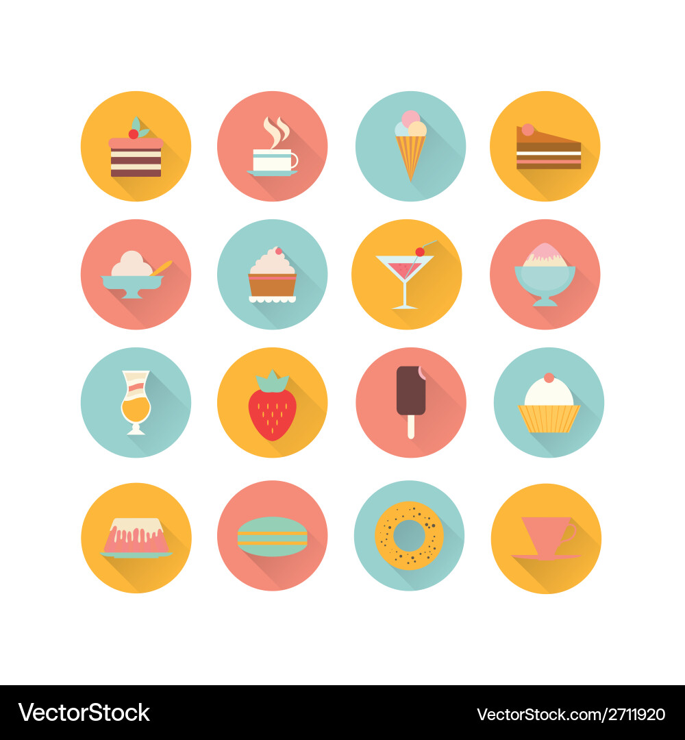 Icons dessert Royalty Free Vector Image - VectorStock