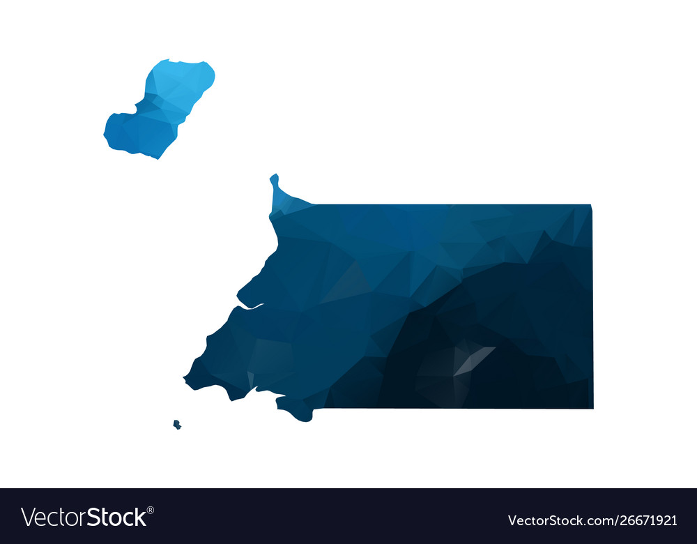 Map - blue geometric rumpled triangular low poly Vector Image