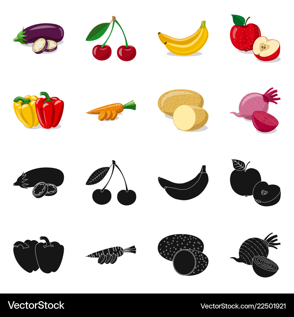 Vegetable and fruit sign Royalty Free Vector Image