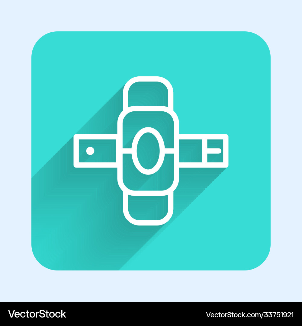 White line knee pads icon isolated with long Vector Image