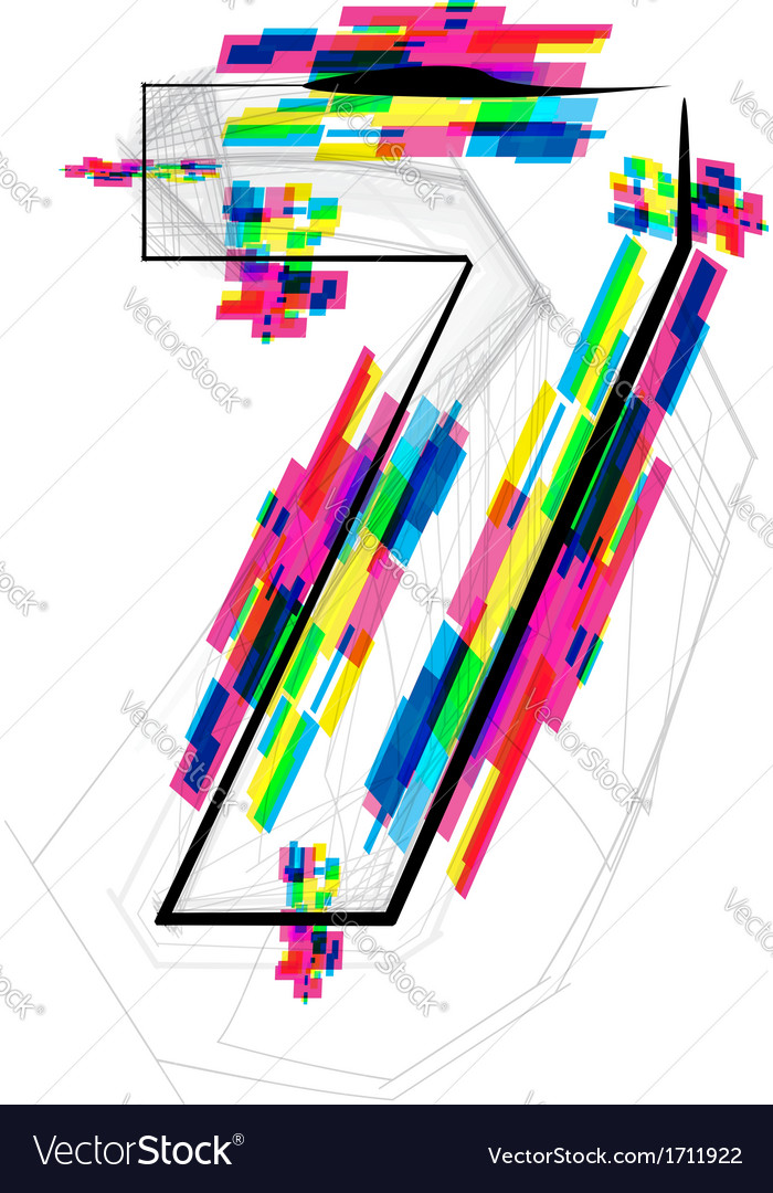 Colorful Number 7 Royalty Free Vector Image - VectorStock