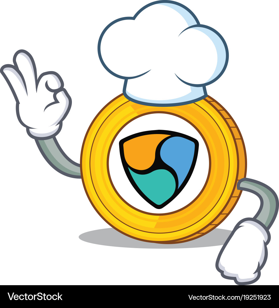 Chef nem coin character cartoon Royalty Free Vector Image