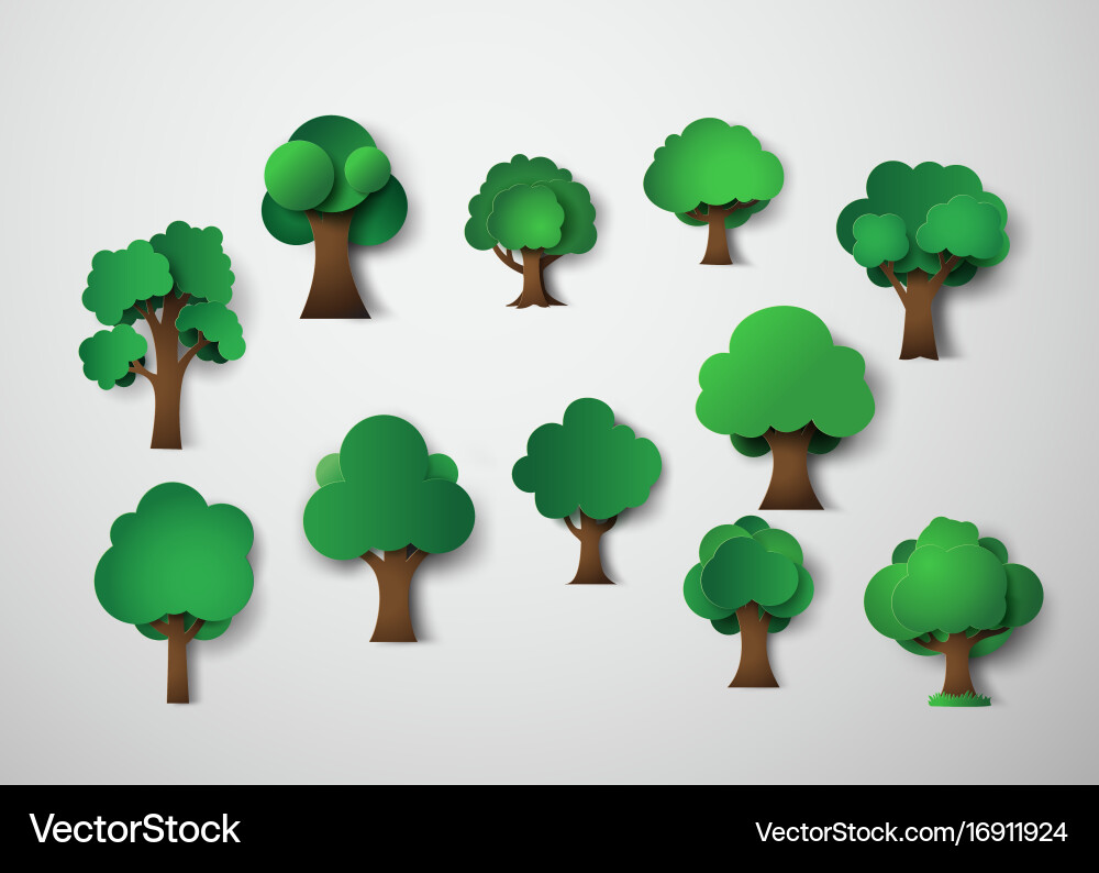 Tree design elements Royalty Free Vector Image