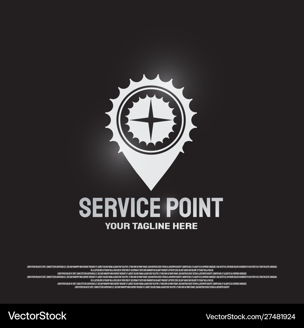 Service point logo design with gears and compass Vector Image