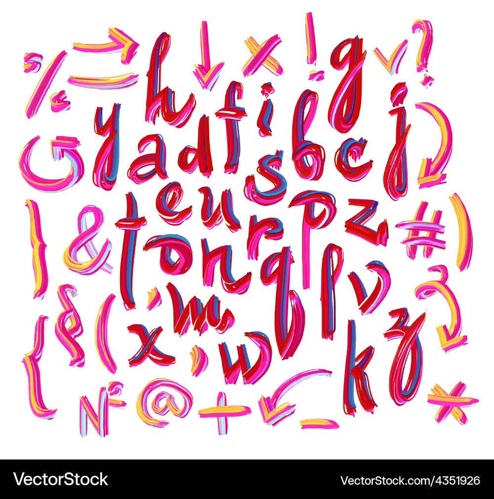 Alphabet hand drawn letters letters Royalty Free Vector