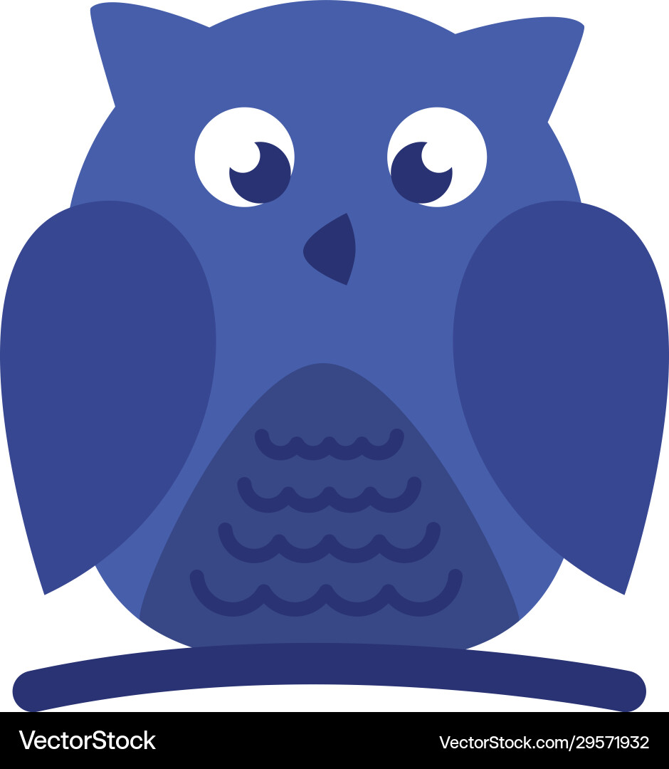 Owl bird flat style icon Royalty Free Vector Image