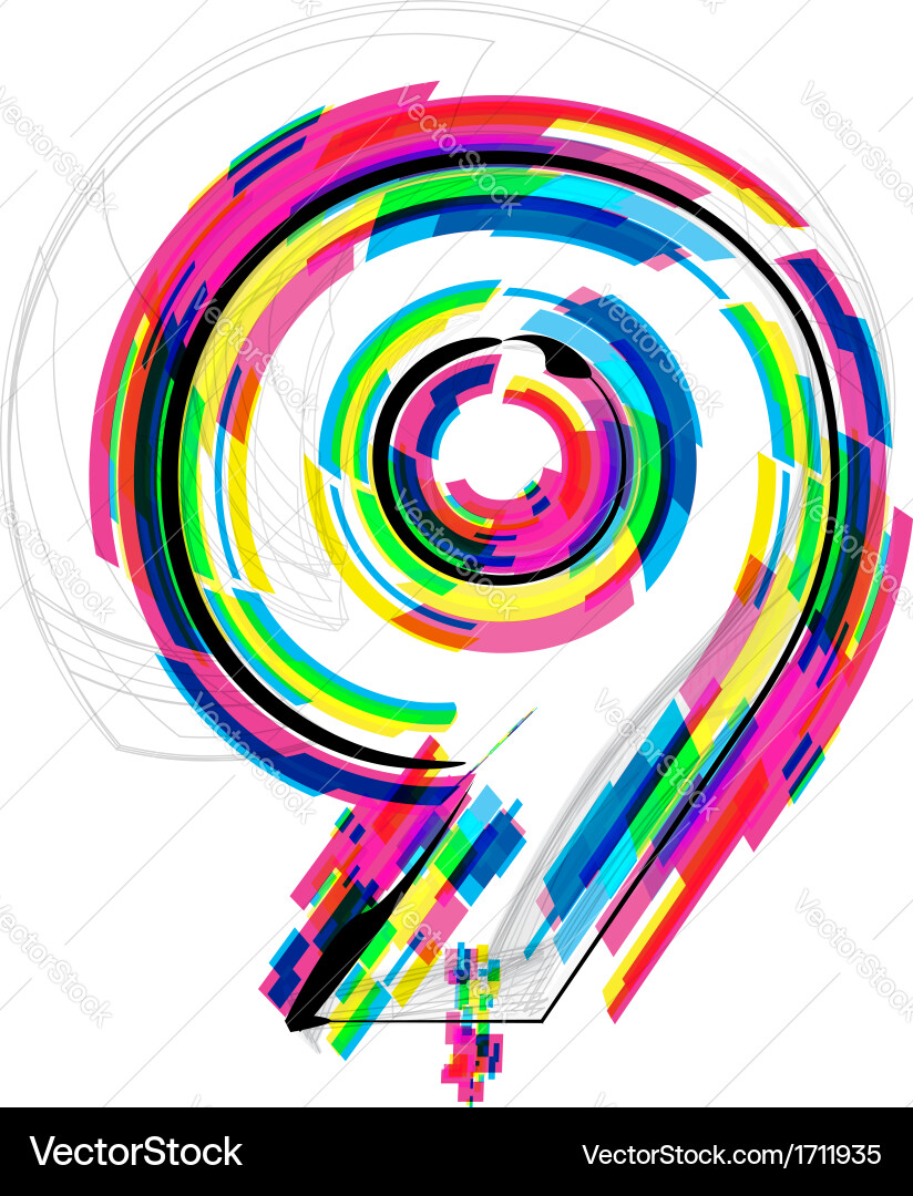 Colorful Number 9 Royalty Free Vector Image - VectorStock