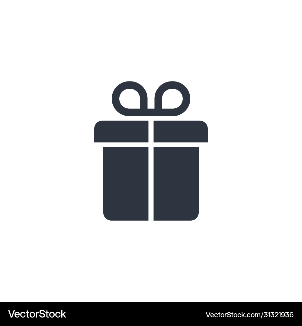 Gift icon symbol in simple flat style Royalty Free Vector