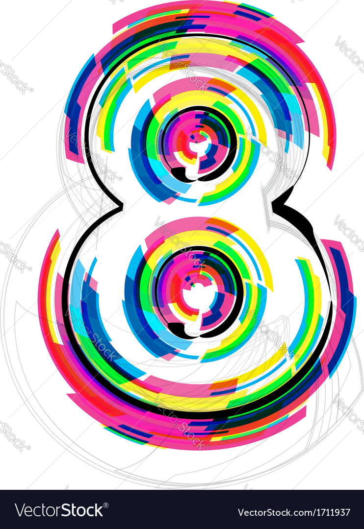 Colorful Number 8 Royalty Free Vector Image - VectorStock