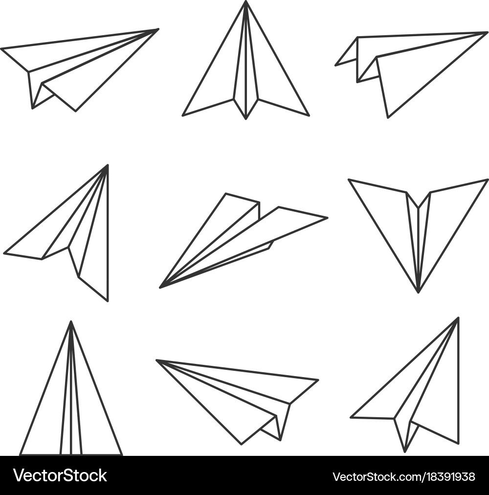 Paper plane outline Royalty Free Vector Image - VectorStock