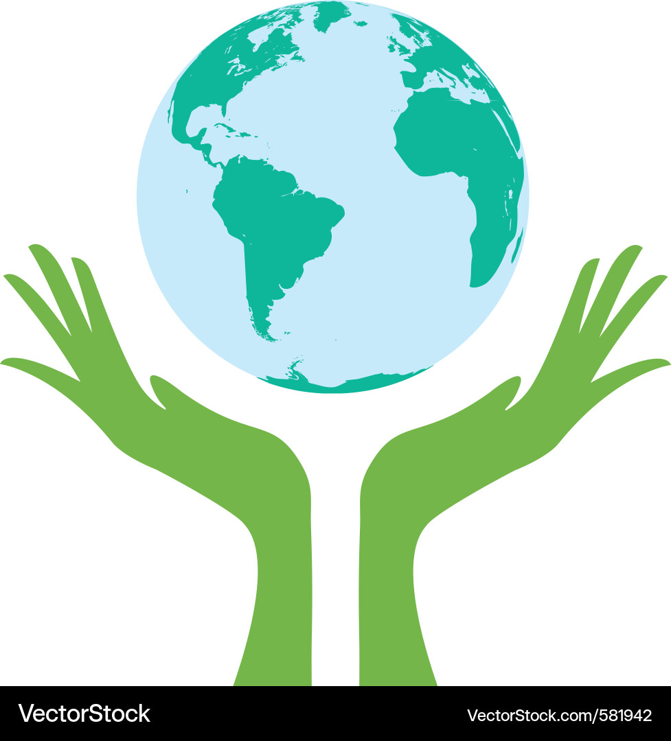 Earth hands Royalty Free Vector Image - VectorStock