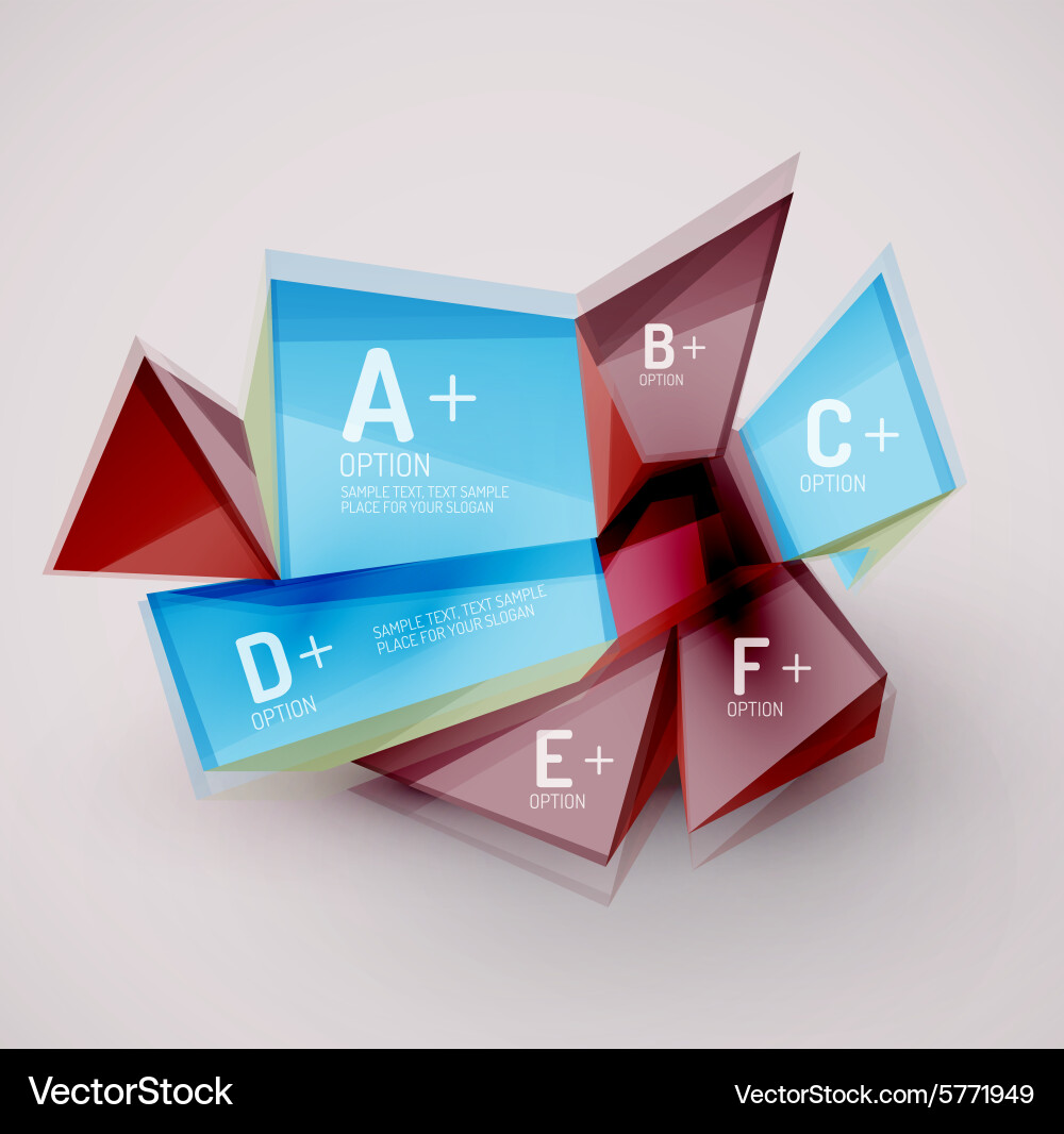 Geometric shapes with sample text abstract Vector Image