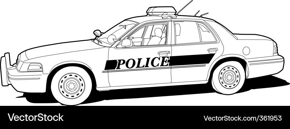 Police cruiser Royalty Free Vector Image - VectorStock
