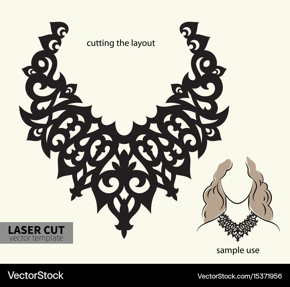 Laser cutting necklace Royalty Free Vector Image