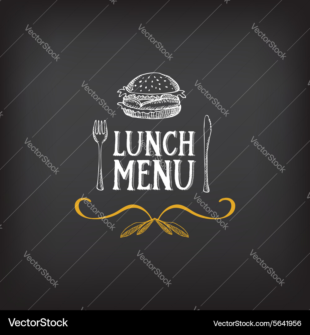 Lunch menu logo and badge design Royalty Free Vector Image