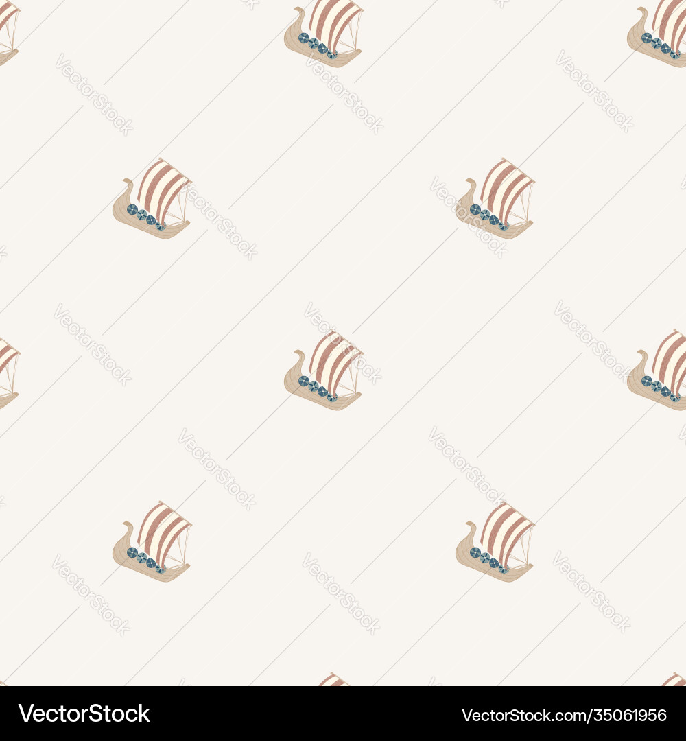 Minimalistic seamless pattern with ship boat Vector Image