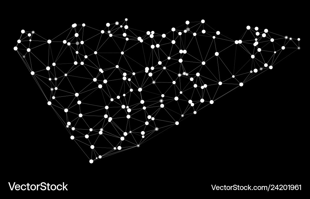 Abstract shapes connections black background Vector Image