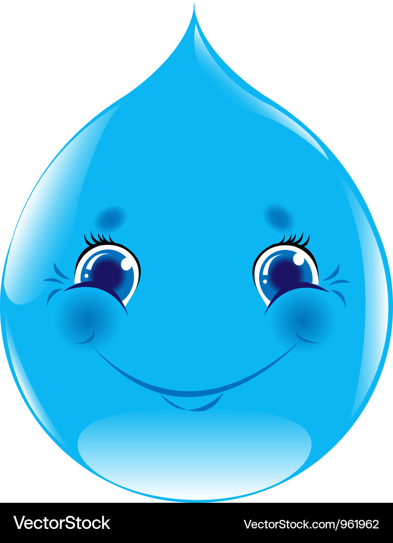 Cartoon Water Drop Royalty Free Vector Image - VectorStock