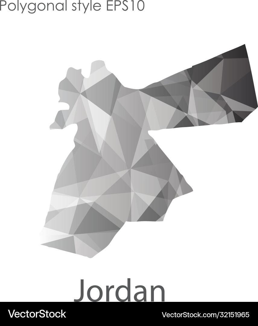 Isolated icon jordan map polygonal geometric Vector Image